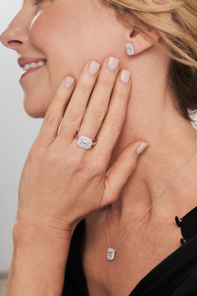 Amelia Silver Baguette Cut Dress Ring – Sybella Jewellery