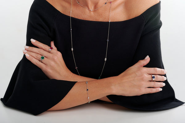 Mila Silver Multi Shape Cubic Zirconia Bracelet – Sybella Jewellery