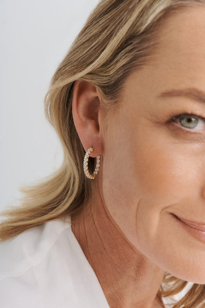 Sibyl Gold Plate Cz Baby Hoops – Sybella Jewellery