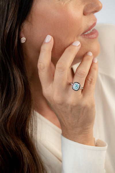 Sienna Black and Blue Ring – Sybella Jewellery