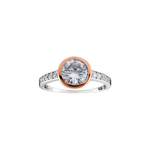 Belle Rose Gold and Silver Two-Tone Ring – Sybella Jewellery