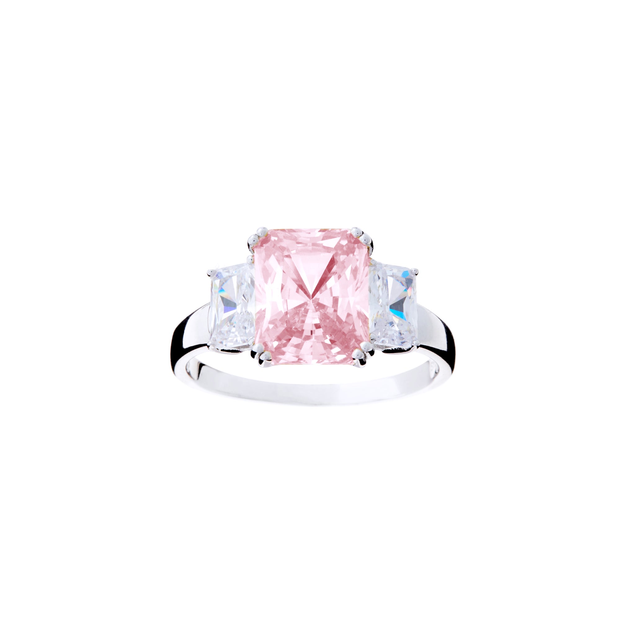 Princess Cut Pink Cubic Zirconia Ring – Sybella Jewellery